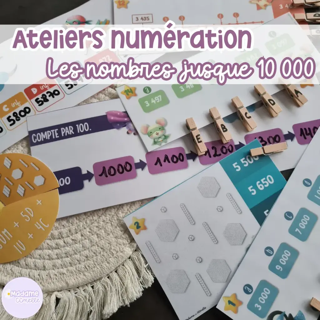 Ateliers de numération : les nombres jusque 10 000 | Madame CCmelle